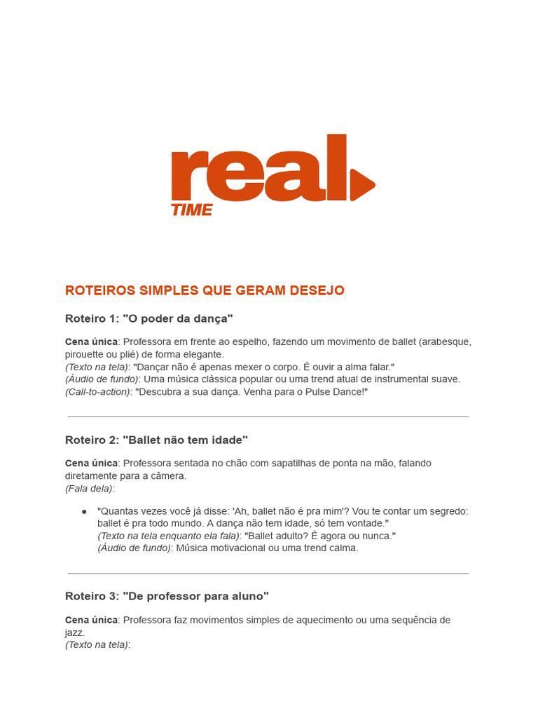 Roteiros Simples Que Geram Desejo | PDF