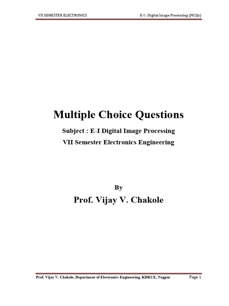 DIP Objective MCQ Vijay Chakole 1 1 | PDF | Data Compression | Discrete ... DIP Objective MCQ Vijay Chakole 1 1 | PDF | Data Compression | Discrete ...