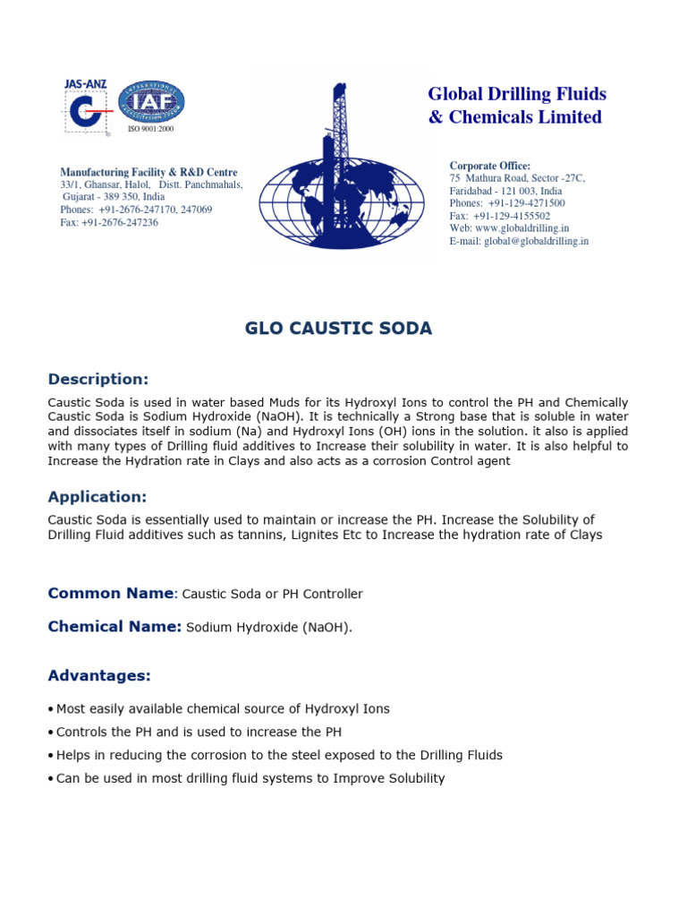 Glo Caustic Soda | PDF | Sodium Hydroxide | Corrosion