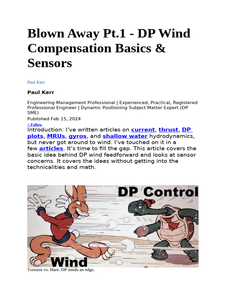 Blown Away Pt.1 - DP Wind Compensation Basics & Sensors | PDF | Wound | Ships