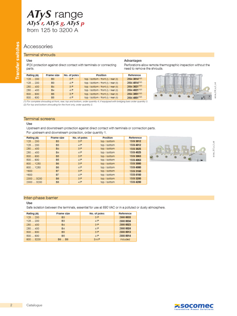 ATyS Transfer Switch Accessories Guide | PDF | Power Supply | Relay