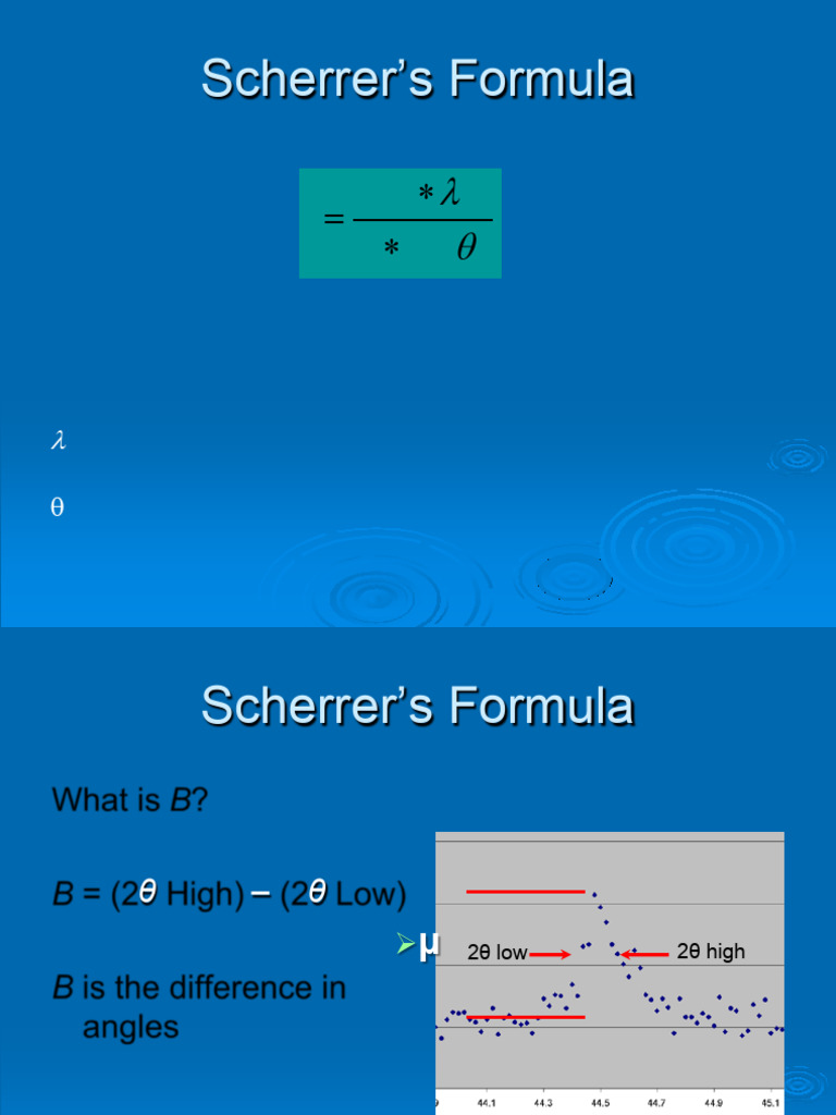 Scherrer's Formula | PDF