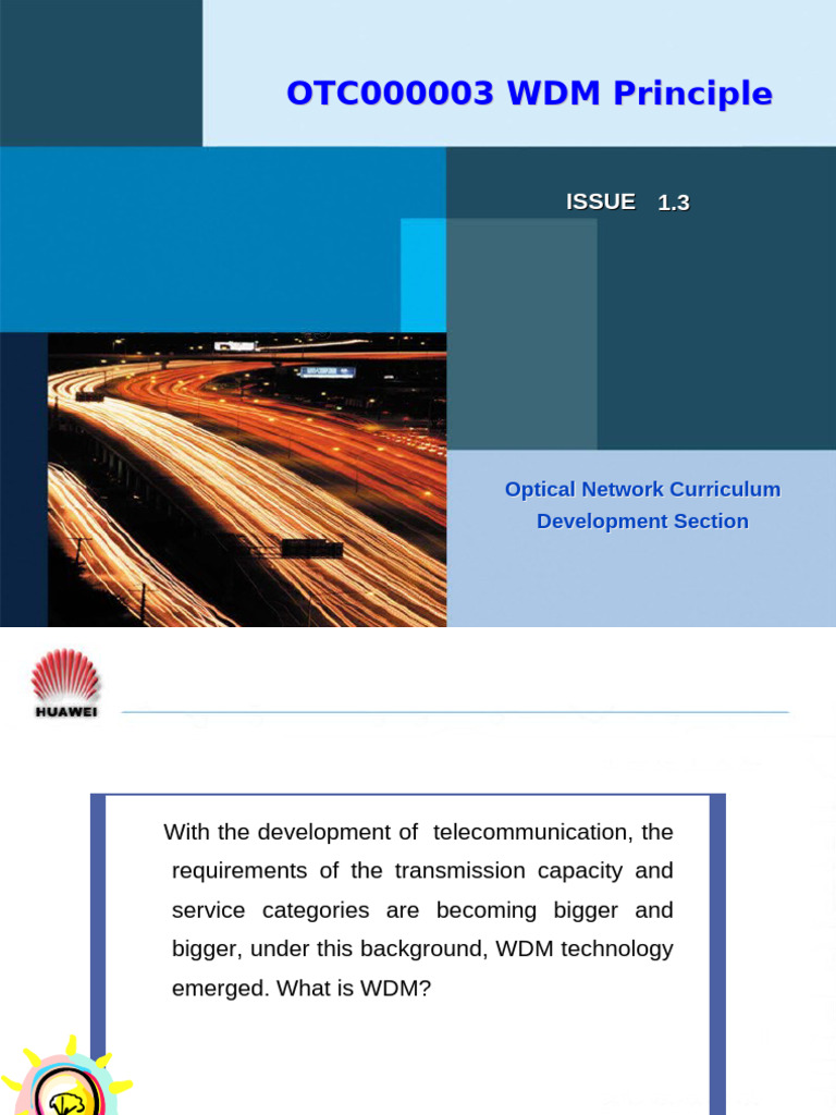 OTC000003 WDM Principle ISSUE1.3 | PDF | Wavelength Division Multiplexing | Dispersion (Optics)