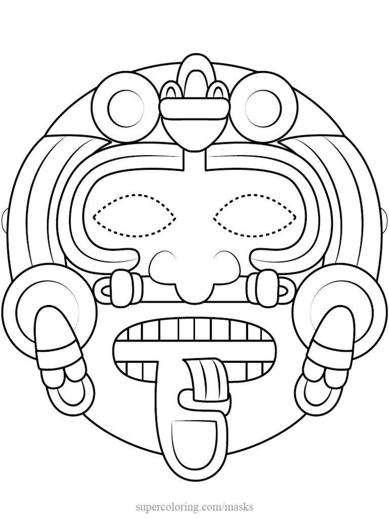 Aztec Mask Outline Paper Craft | PDF