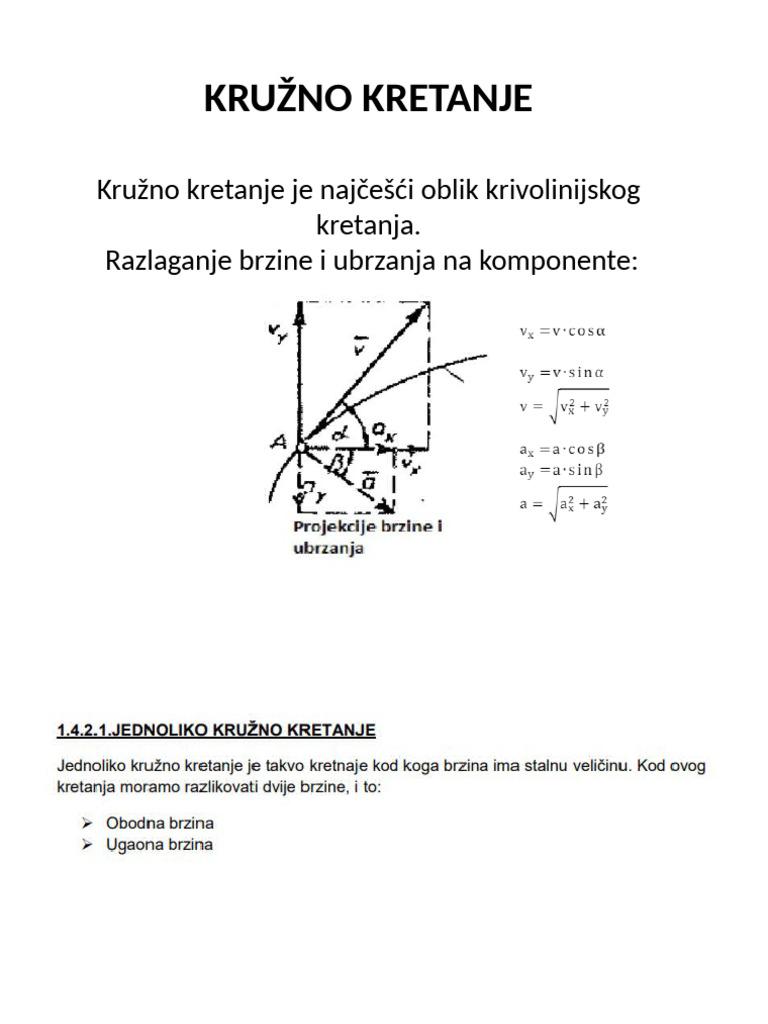 kruzno kretanje | PDF