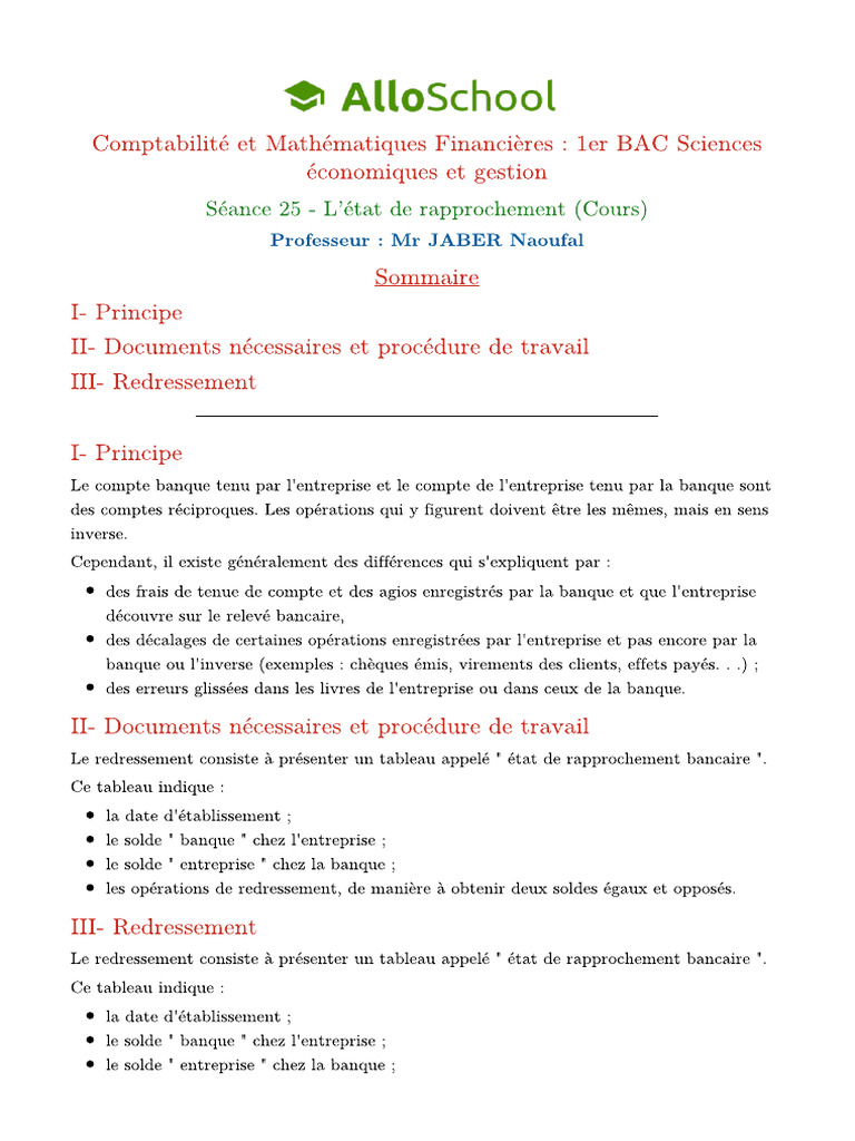 Seance 25 L Etat de Rapprochement Cours | PDF