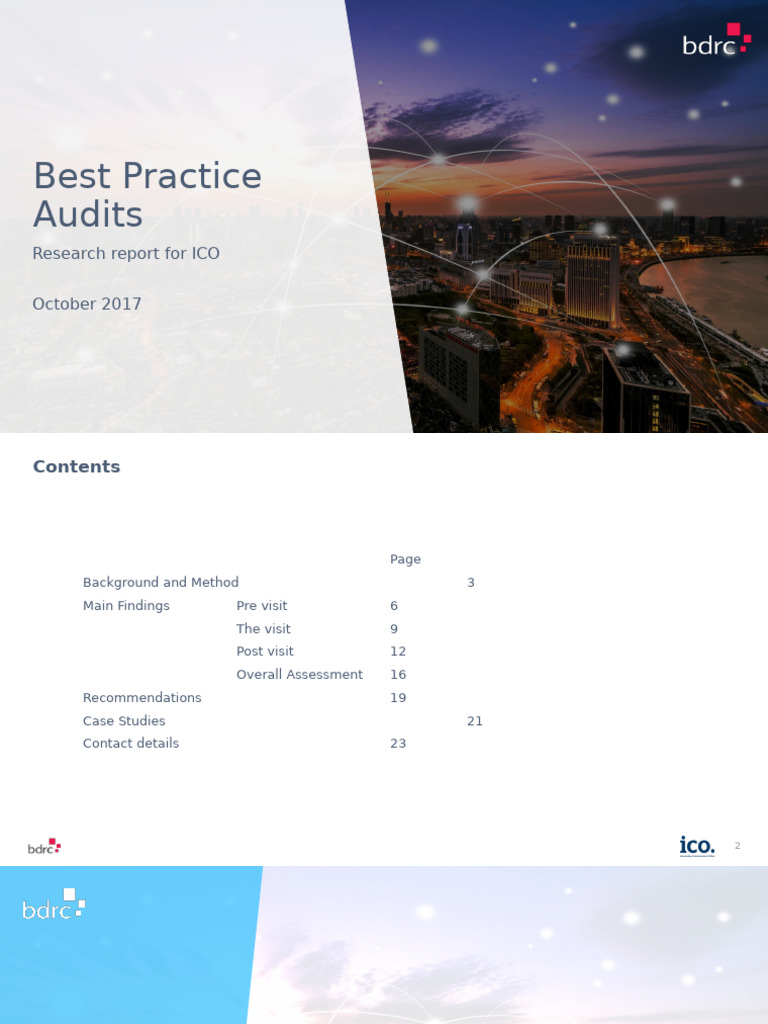 Best Practice Audits Research Report 161017 | PDF | Audit | Sampling ...