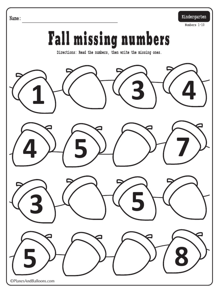 Fall Missing Numbers PDF | PDF