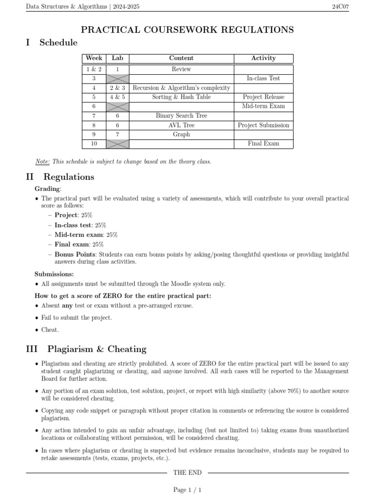 24c07 Dsa Practical Coursework Regulations | PDF | Plagiarism | Applied ...