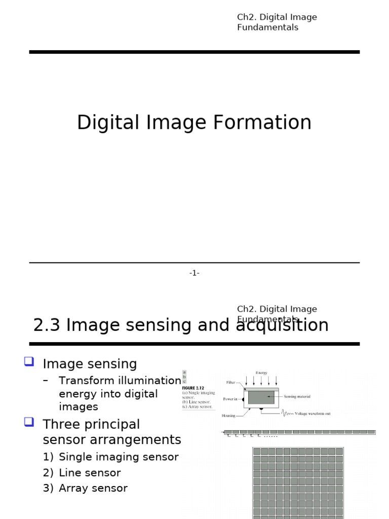 2a Sensing and Image Formation | PDF | Digital Image | Optics