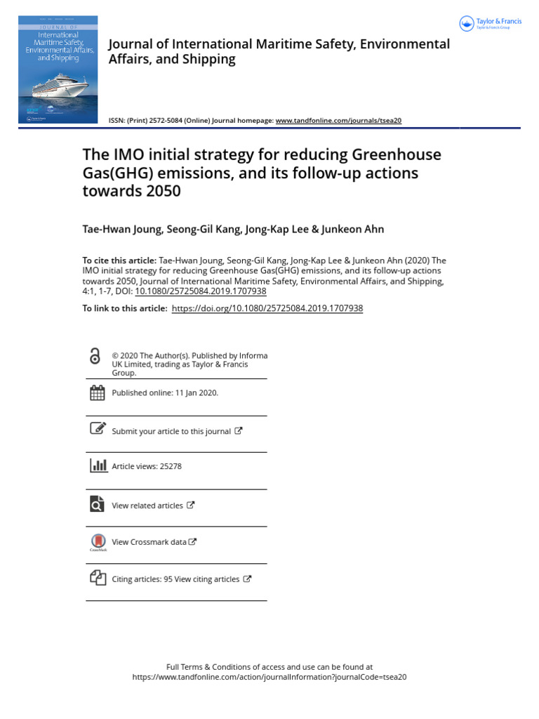 The IMO Initial Strategy For Reducing Greenhouse Gas GHG Emissions and ...