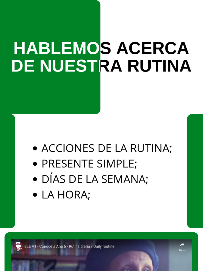 Rutina - Clase de Español | PDF