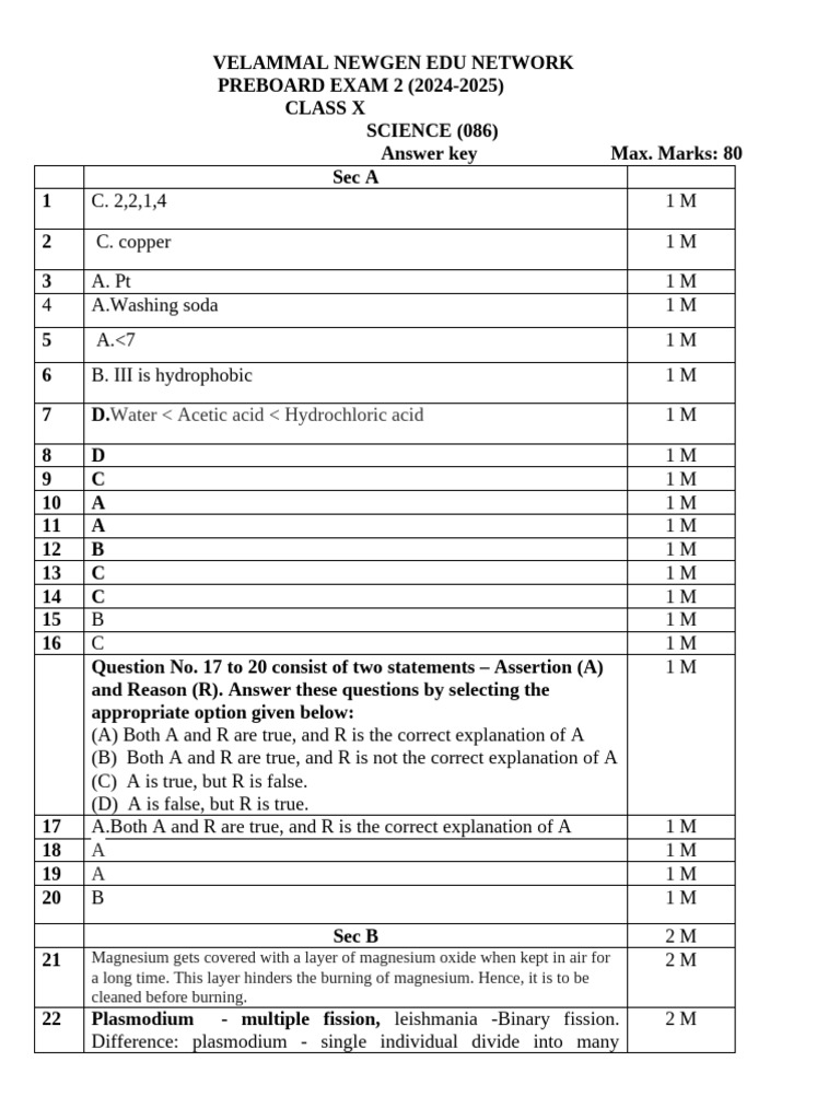 Gra 10 - PB 2-Science Ans Key | PDF