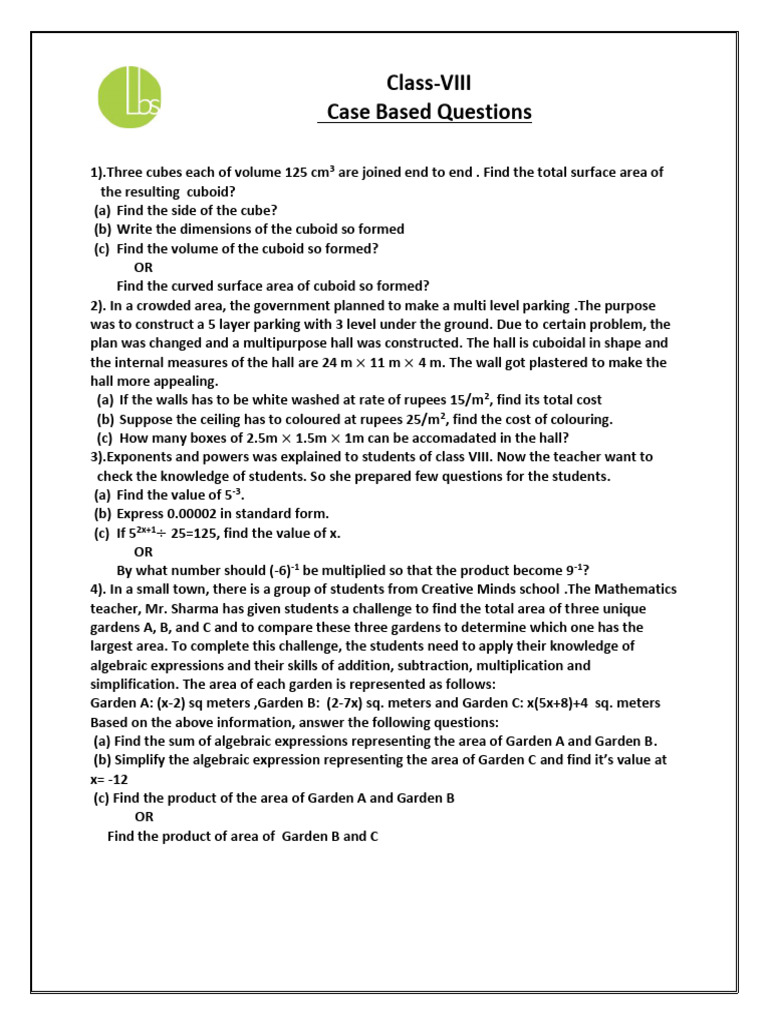 Case Based Questions VIII | PDF