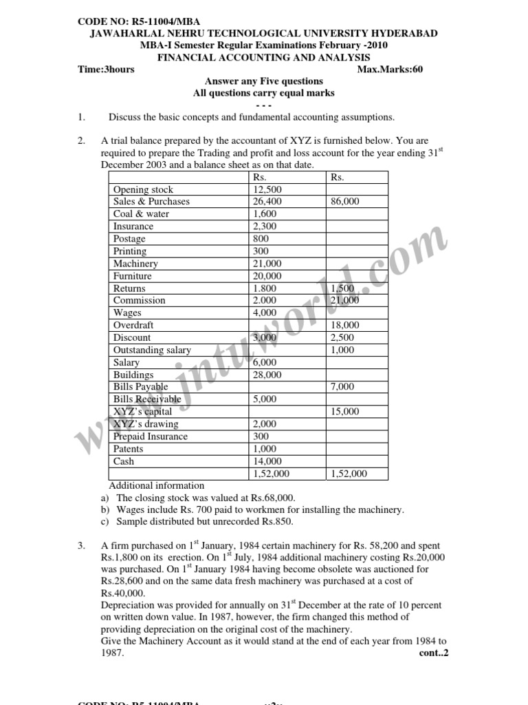 Financial Accounting and Analysis Exam Questions | PDF | Equity ...