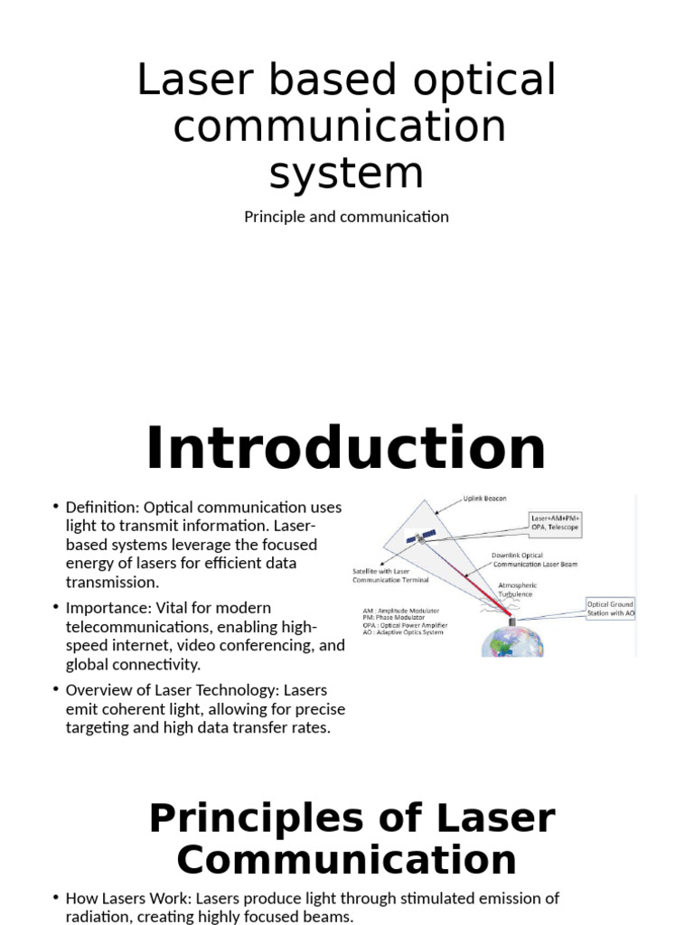 Laser-Based Optical Communication Systems | PDF | Laser | Fiber Optic ...