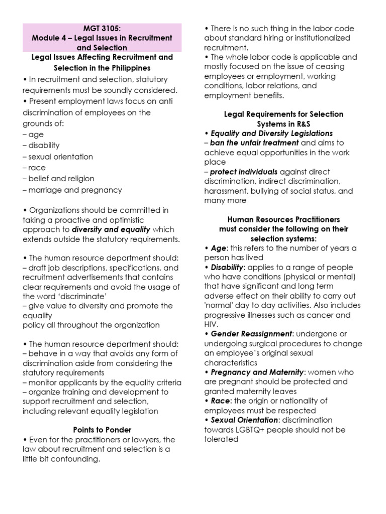 Legal Recruitment Issues in the Philippines | PDF | Recruitment ...