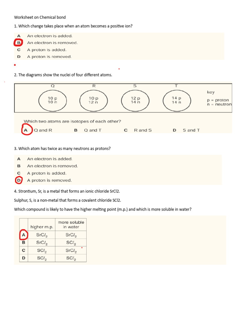 Chemical Bonding Worksheet Guide | PDF | Chemical Bond | Chemical Compounds