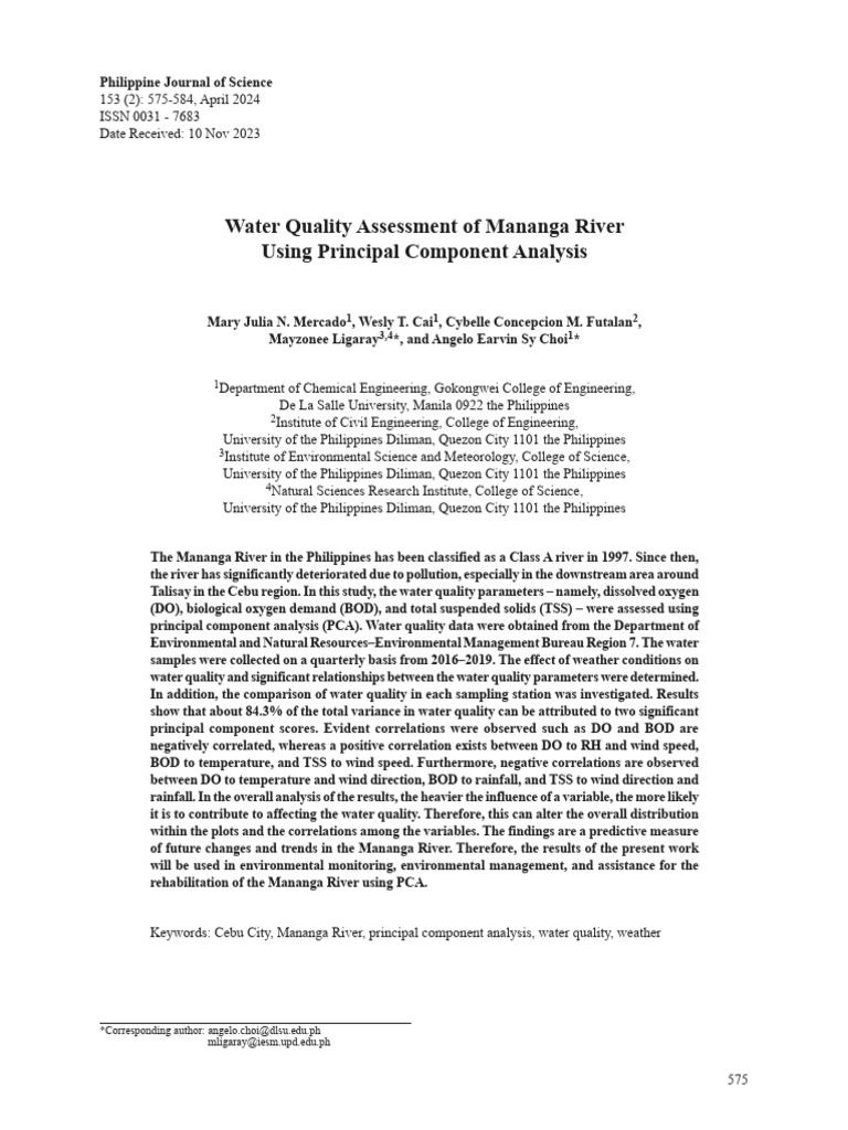 Jsjsjs | PDF | Principal Component Analysis | Water Quality