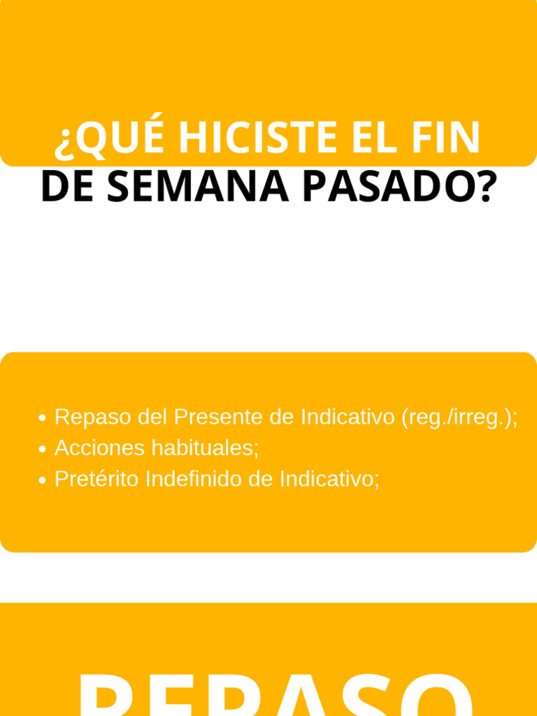 Repaso de Verbos en Pasado y Presente | PDF
