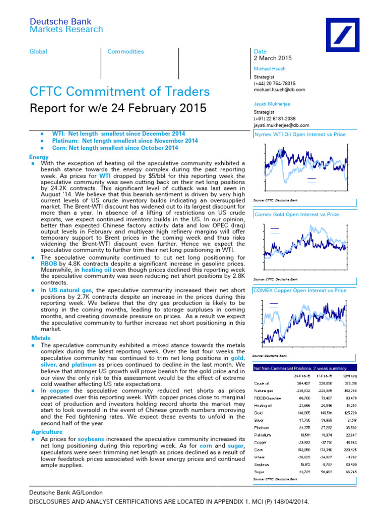 Commodity Speculation Insights | PDF | West Texas Intermediate | Commodity Markets