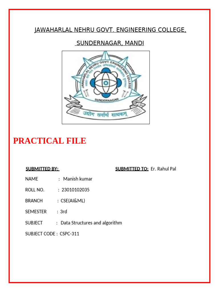 CSE Practical File Submission | PDF