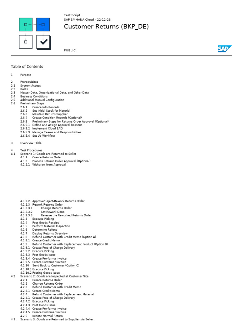 Customer Returns Testing Guide | PDF | Business Process | Invoice