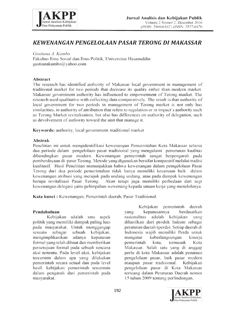 Pasar Terong | PDF