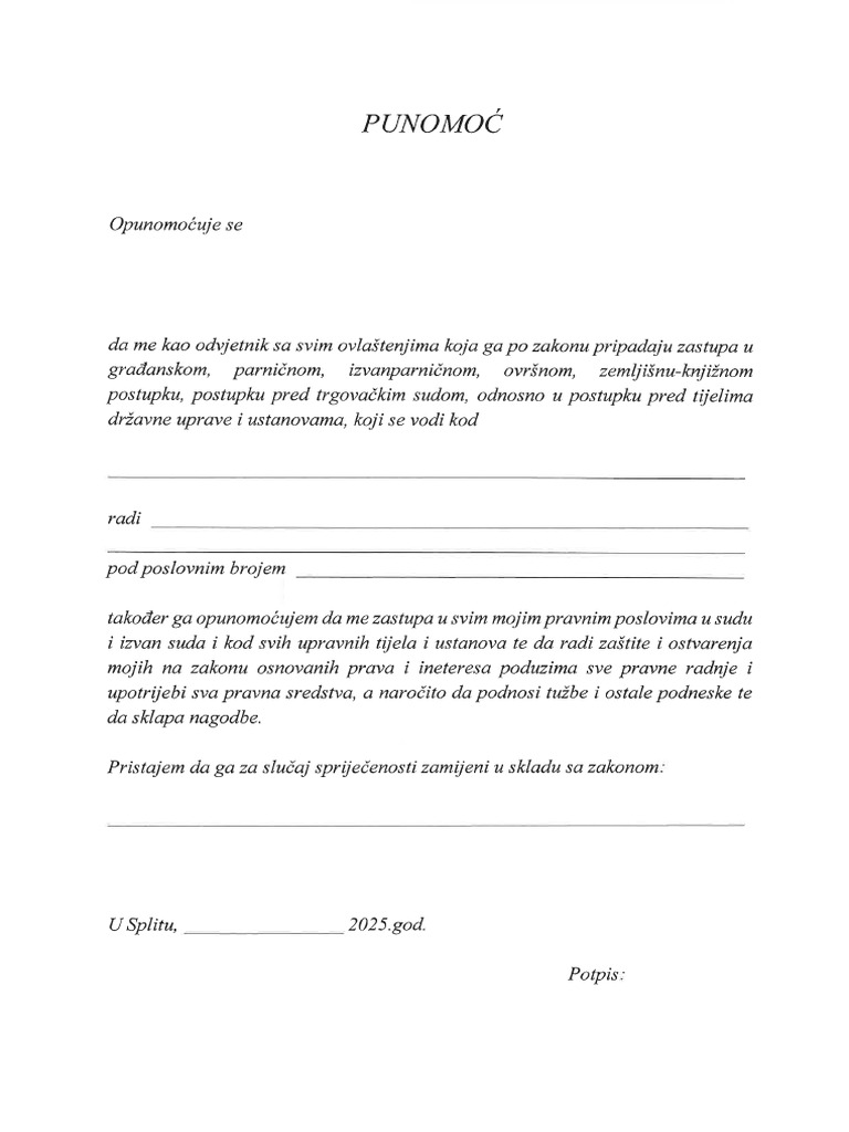 Punomoć | PDF