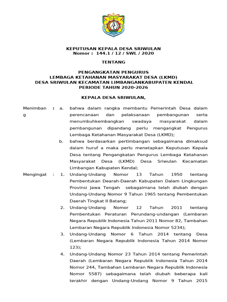 SK LKMD - UNTUK PISEW | PDF