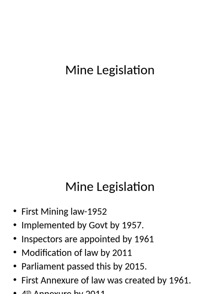 Mine Legislation Unit1 | PDF | Mining | Natural Environment