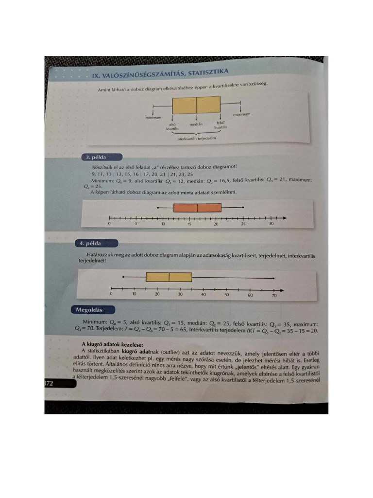 Dobozdiagram És Feladatok | PDF