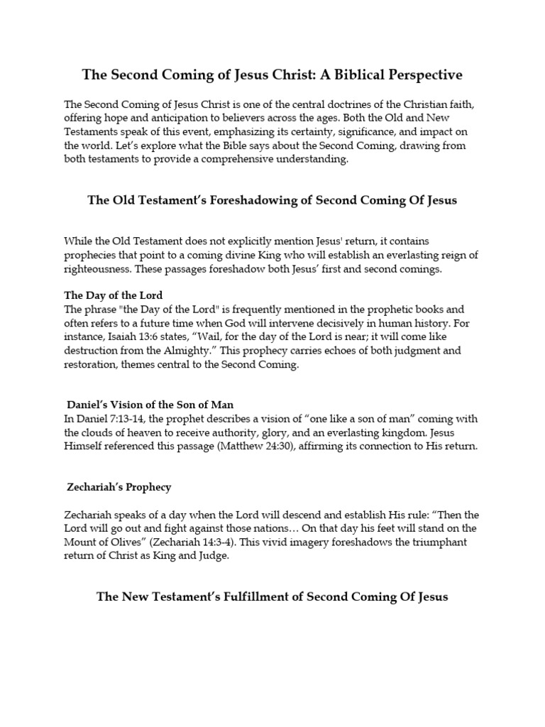 Biblical Insights on Jesus' Second Coming | PDF | Jesus | Second Coming