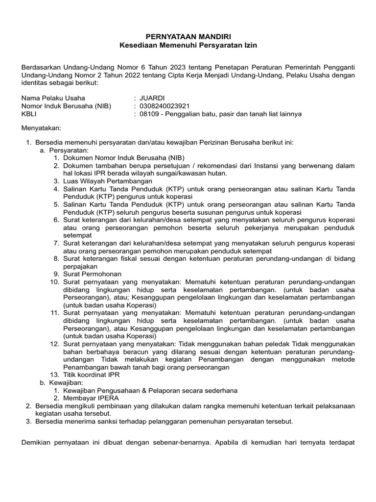 Pernyataan 4 Juardi | PDF