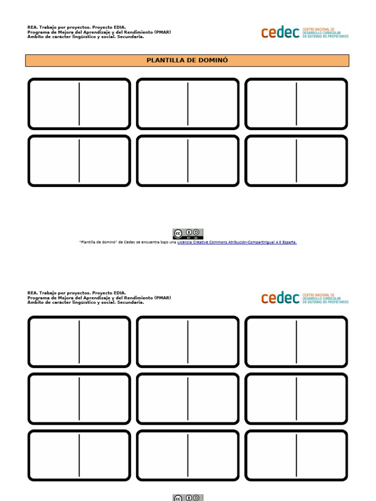 Plantilla de Dominó | PDF