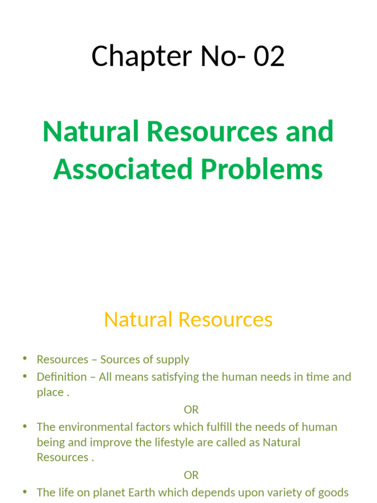 Chapter 2 Natural Resources | PDF | Agriculture | Flood