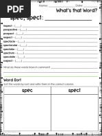 Understanding the Root "Spect" | PDF
