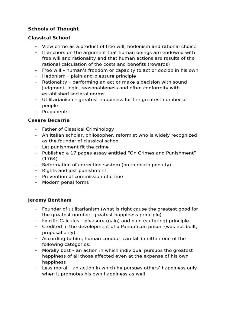 Overview of Crime Theories and Schools | PDF | Deviance (Sociology ...