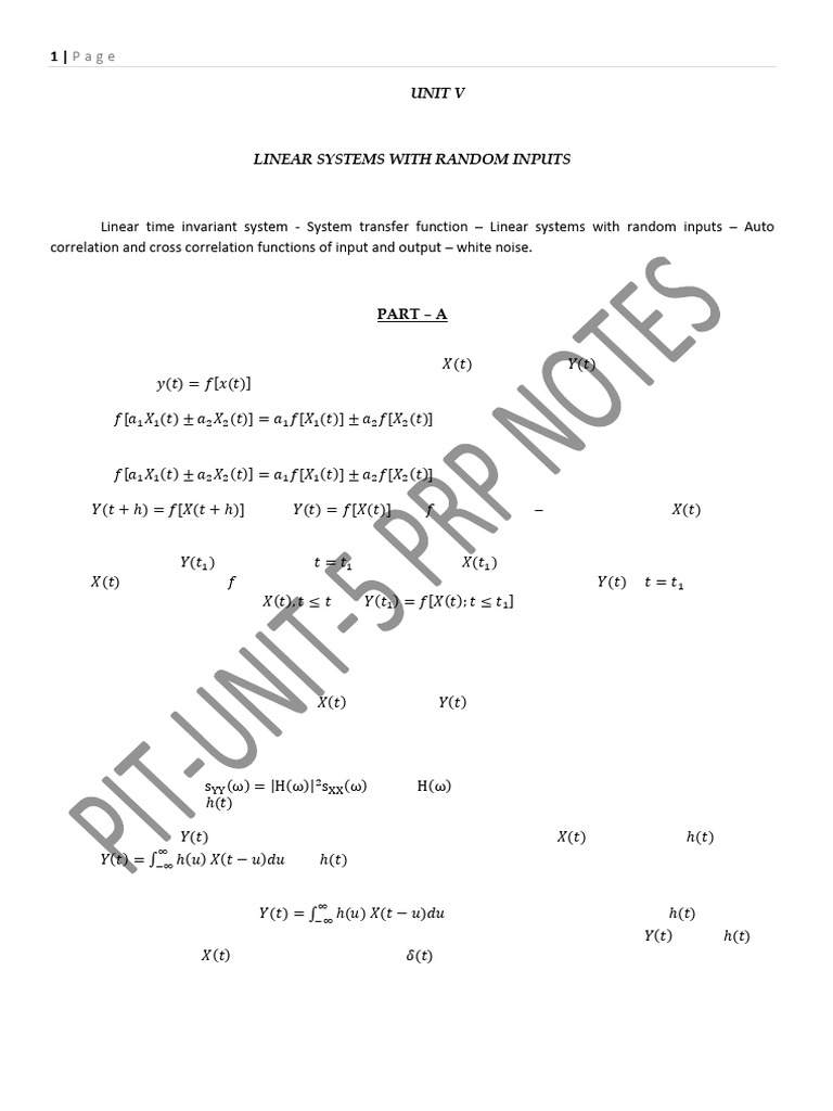 Unit-5 Probability and Random Processes | PDF | Applied Mathematics | Signal Processing