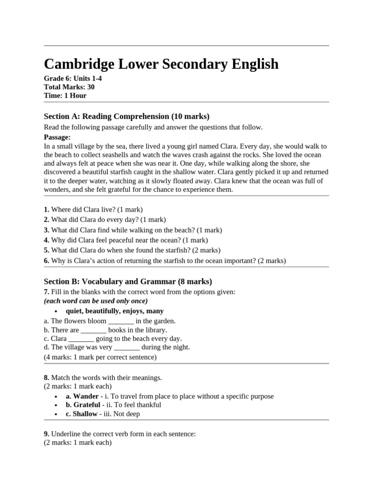 Cambridge Lower Secondary English | PDF