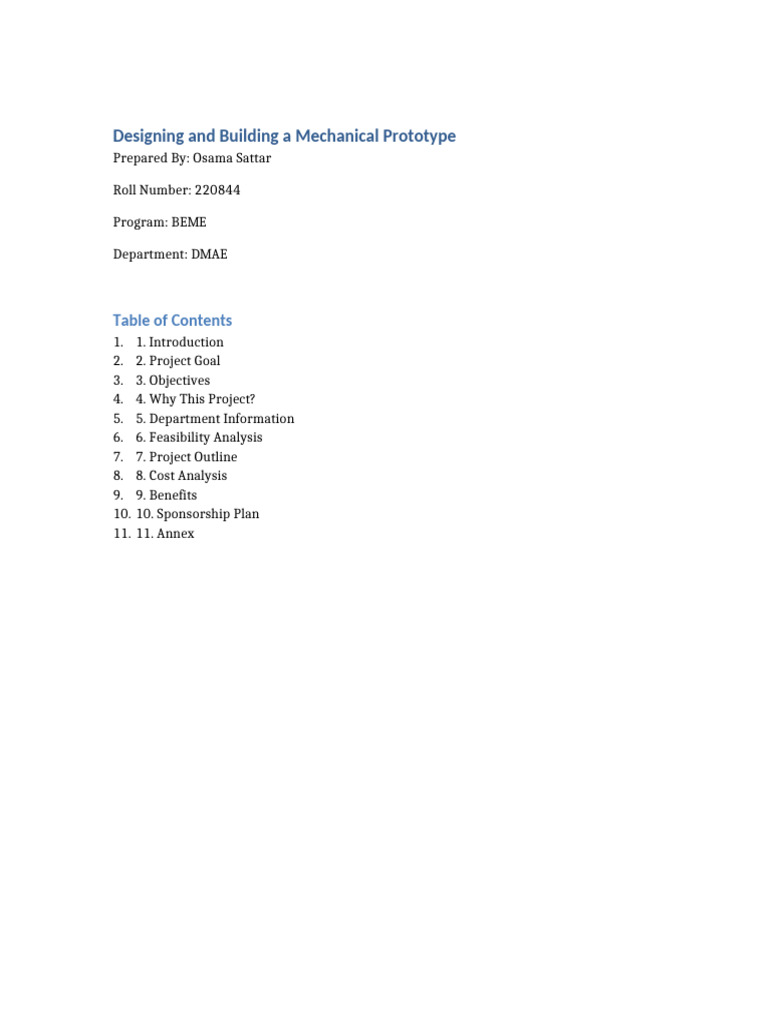 Mechanical_Project_Proposal_Osama_Sattar | PDF | Engineering | Innovation Mechanical_Project_Proposal_Osama_Sattar | PDF | Engineering | Innovation