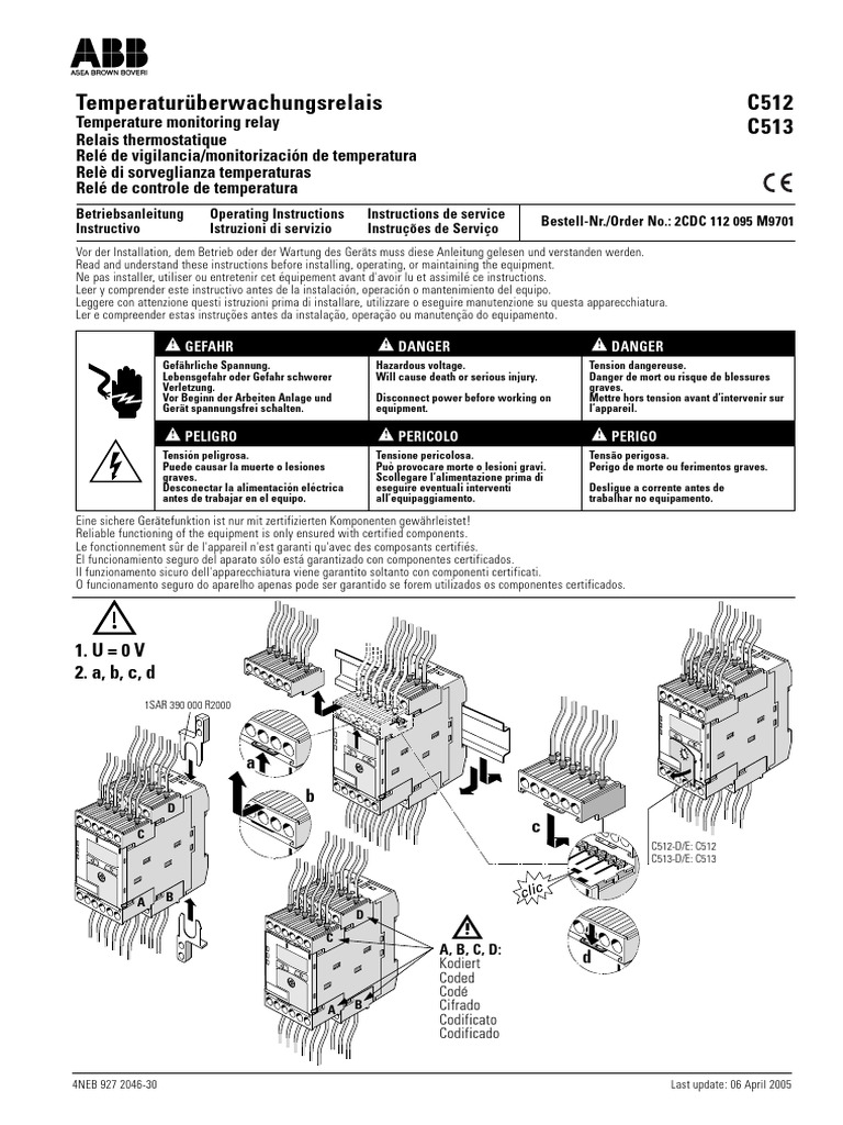 Instrucciones de Uso del Relé de Temperatura C512/C513 | PDF | Herramientas