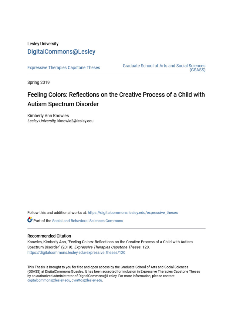 Feeling Colors - Reflections On The Creative Process of A Child Wi ...