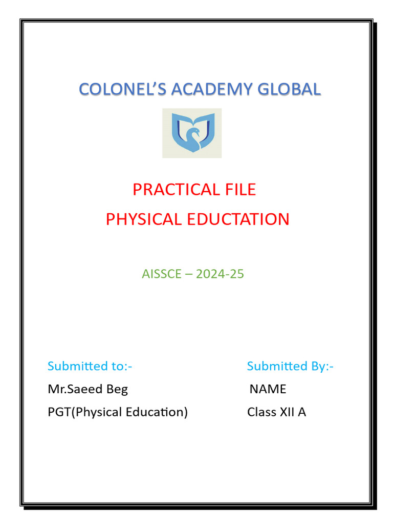 Colonel's Academy Physical Education File | PDF