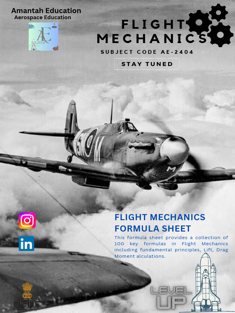 Flight Mechanics Formula Sheet | PDF