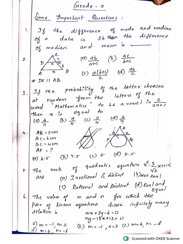 Class 10 Imp Questions (1) | PDF