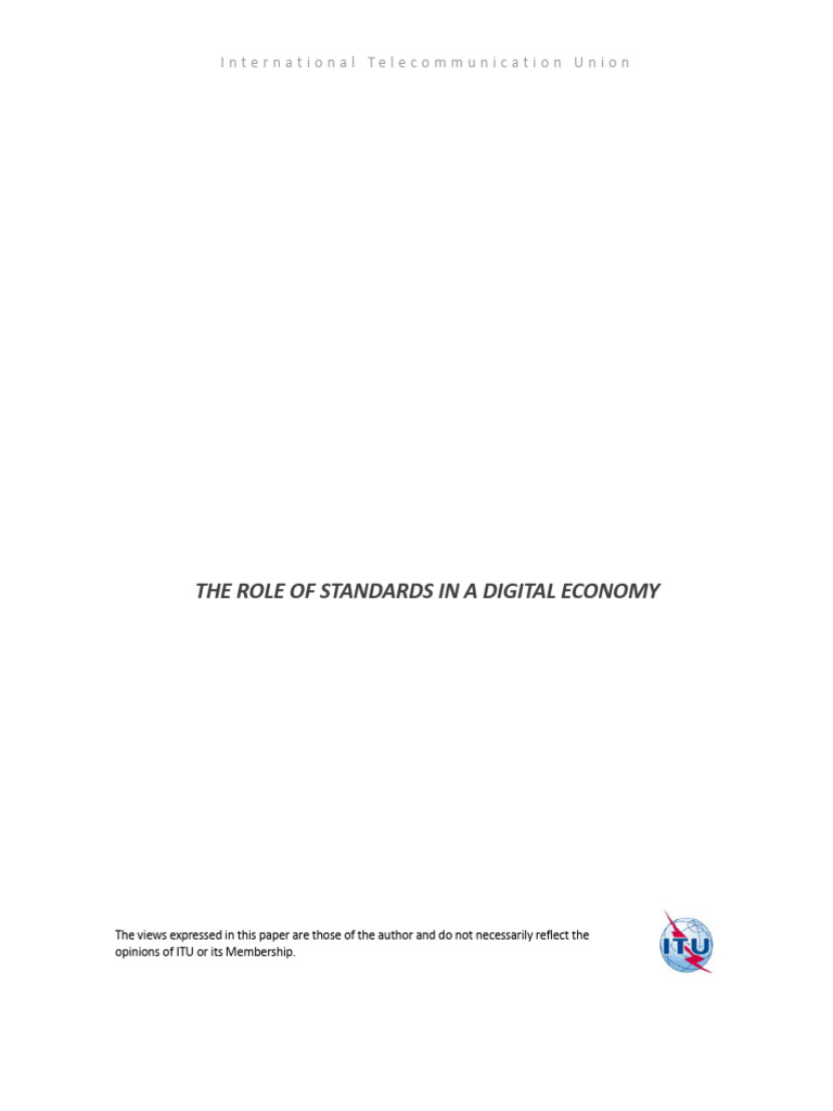 Role of Standards in A Digital Economy | PDF | Standardization | Patent