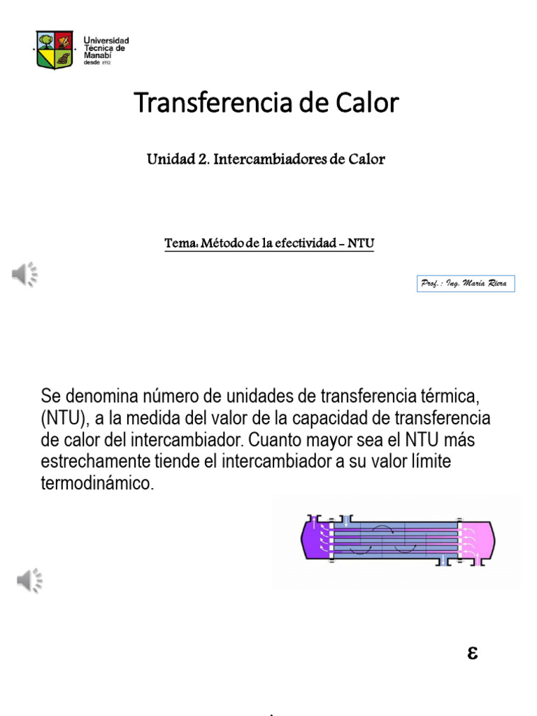Efectividad y NTU en Intercambiadores de Calor | PDF | Calor ...