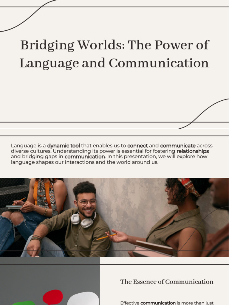 Slidesgo Bridging Worlds the Power of Language and Communication | PDF