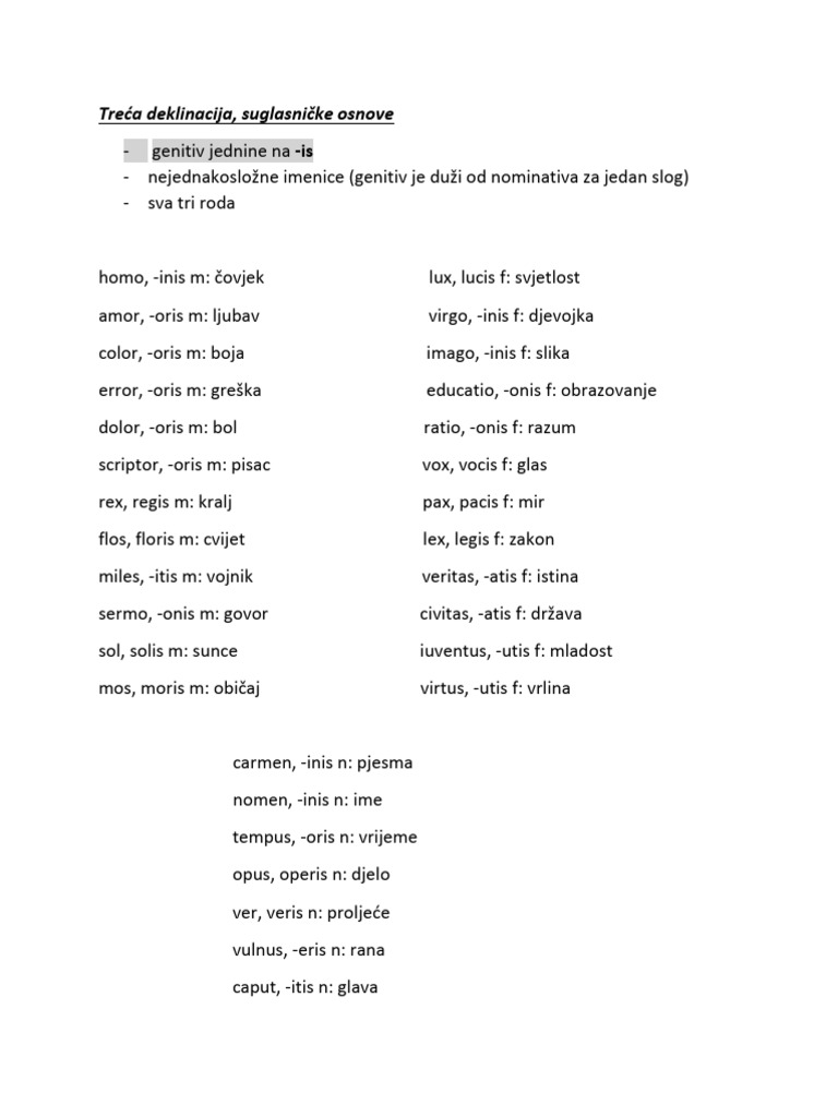 III Deklinacija I III Konjugacija - 6b1d5d0b d0bb 4098 907a Bea34ebb30eb | PDF